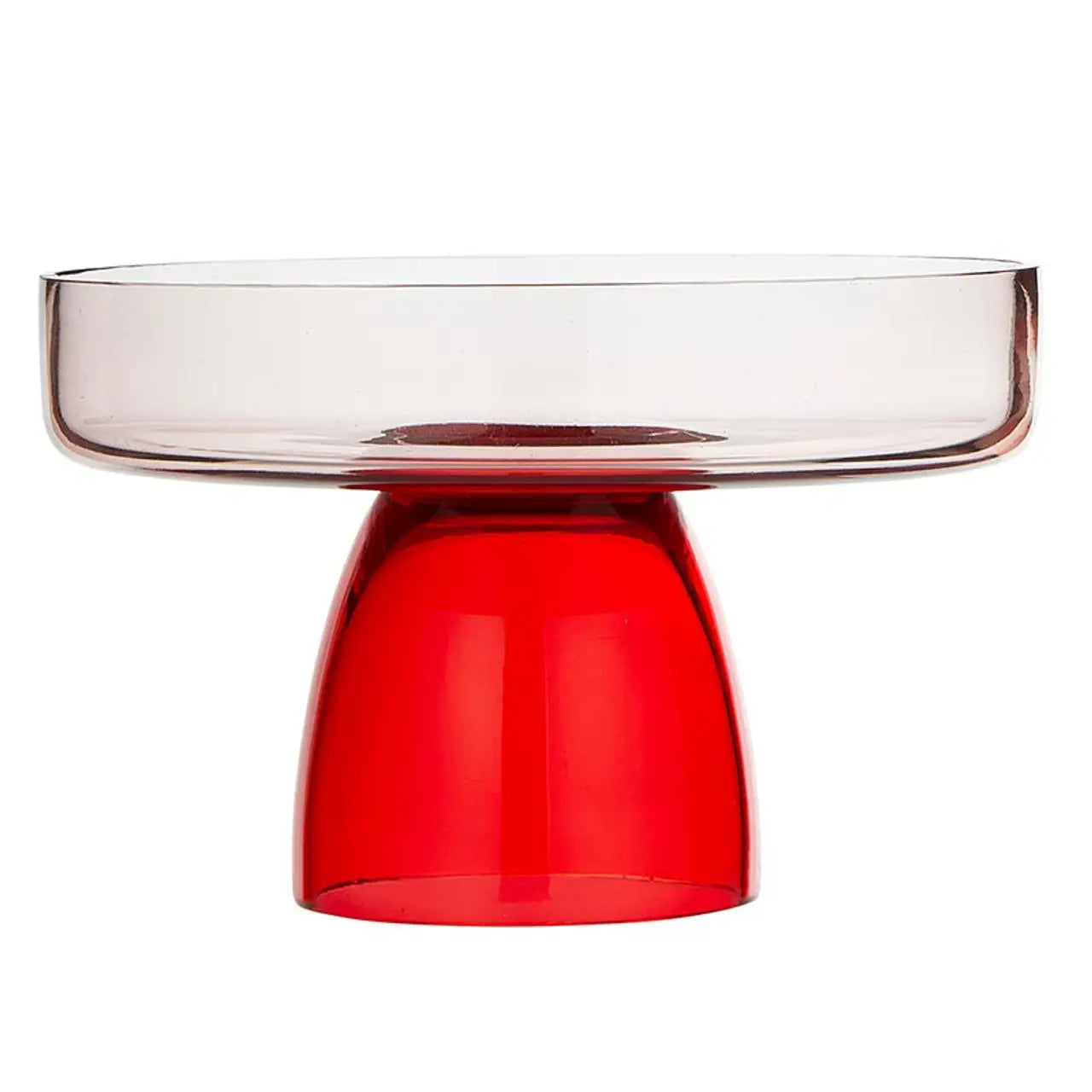 PINK & RED GLASS CAKE STAND – breathe at home