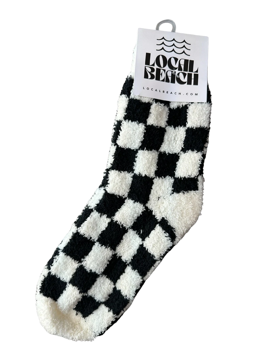 LOCAL BEACH COZY SOCKS - CHECKER – breathe at home