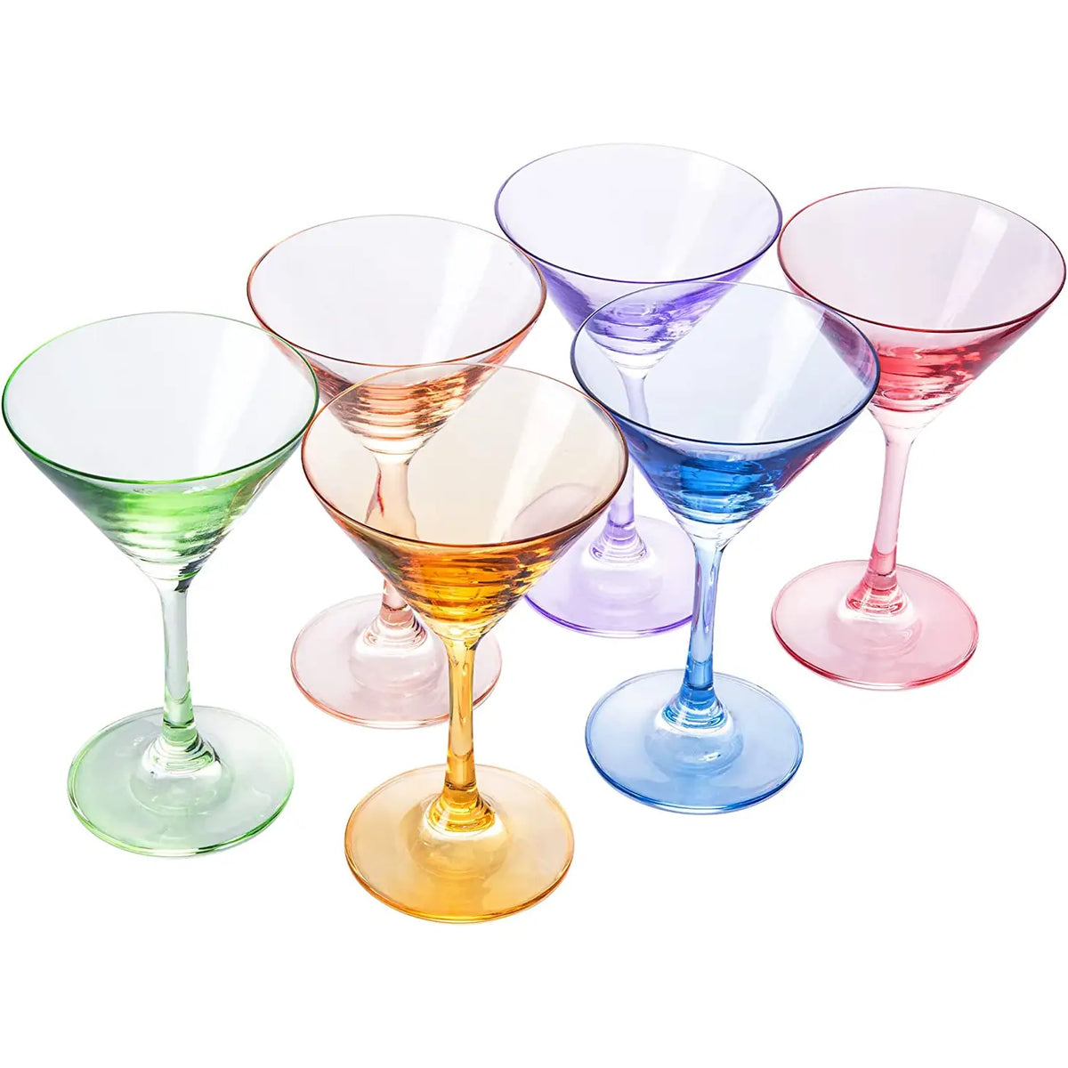 COLORFUL CRYSTAL MARTINI GLASSES – breathe at home