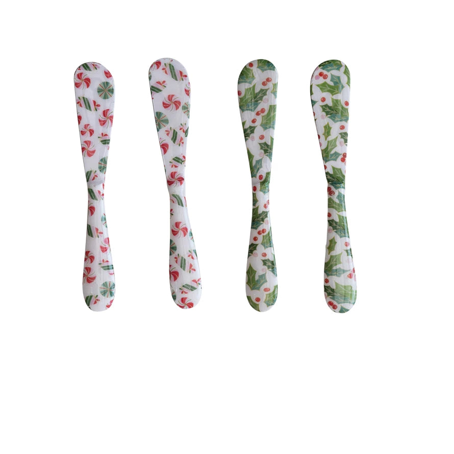 PEPPERMINT/HOLLY ENAMEL CANAPE SPREADER – breathe at home