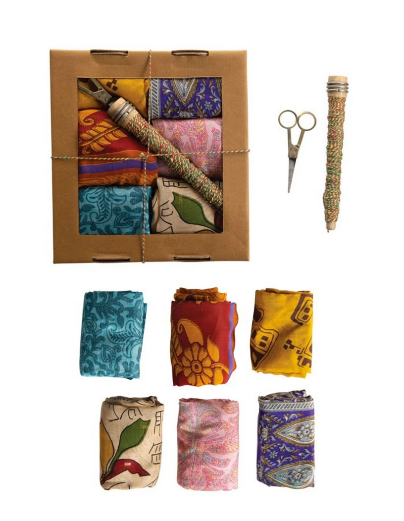 VINTAGE SILK SARI WRAPPING KIT – breathe at home